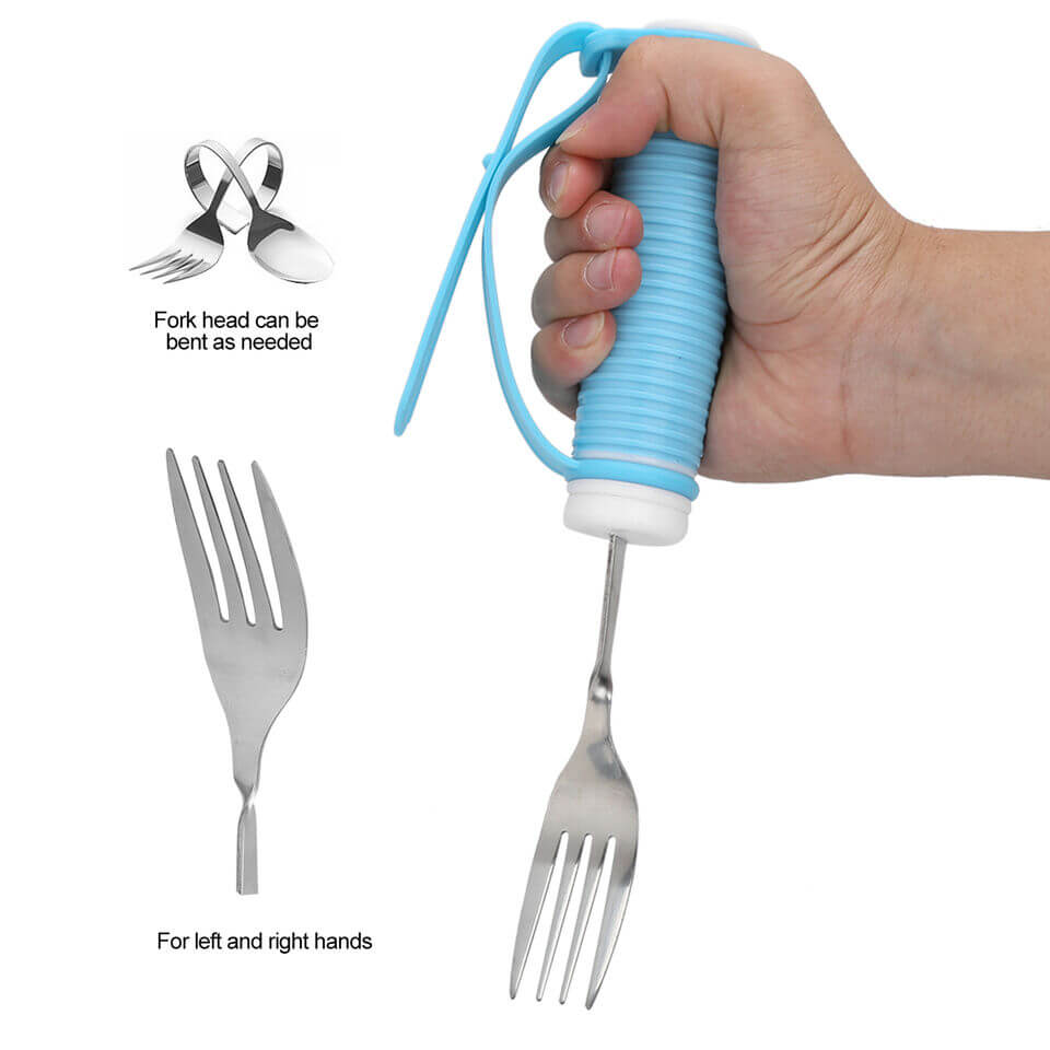 Easy Grip Adaptive Utensils: Bendable Spoon and Fork for Comfortable ...