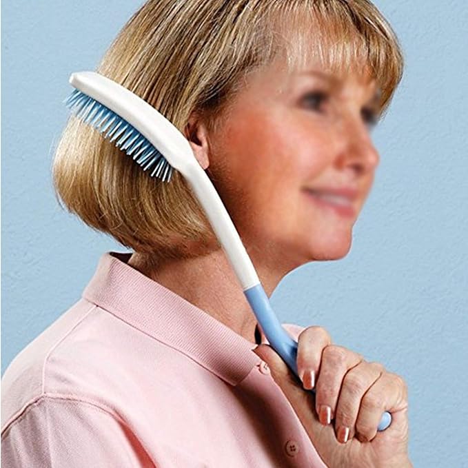 Long Handle Hair Brush for Elderly & Limited Mobility - Easy Grip 35cm ...